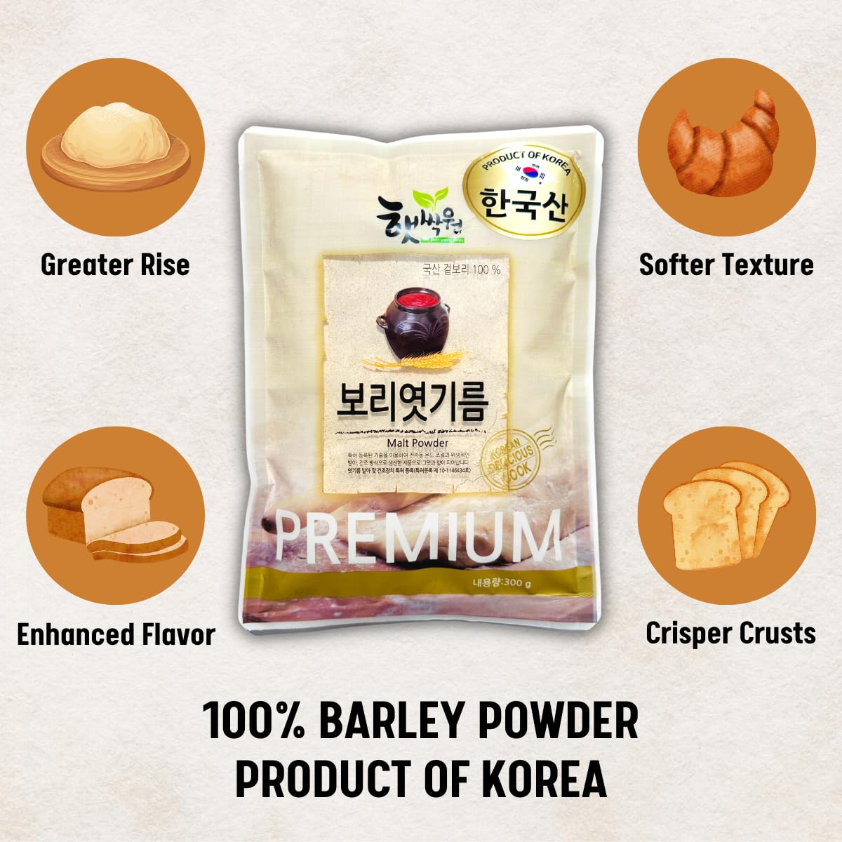 Mua Premium Korean Diastatic Dry Malt Powder – 100% Pure Barley, 10.5 ...