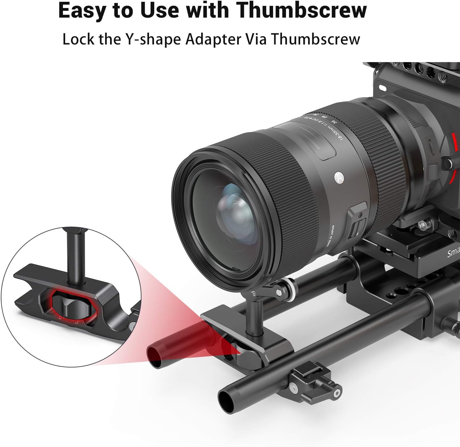 (New Version) SMALLRIG Lens Support with Quick Relase 15mm LWS Rod ...