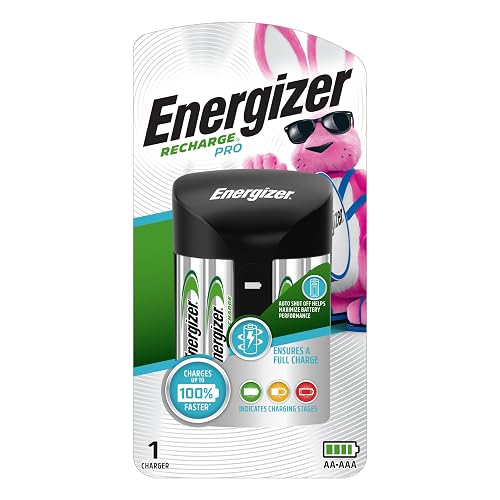 Energizer Recharge Pro Rechargeable AAA and AA Battery Charger With 4 ...