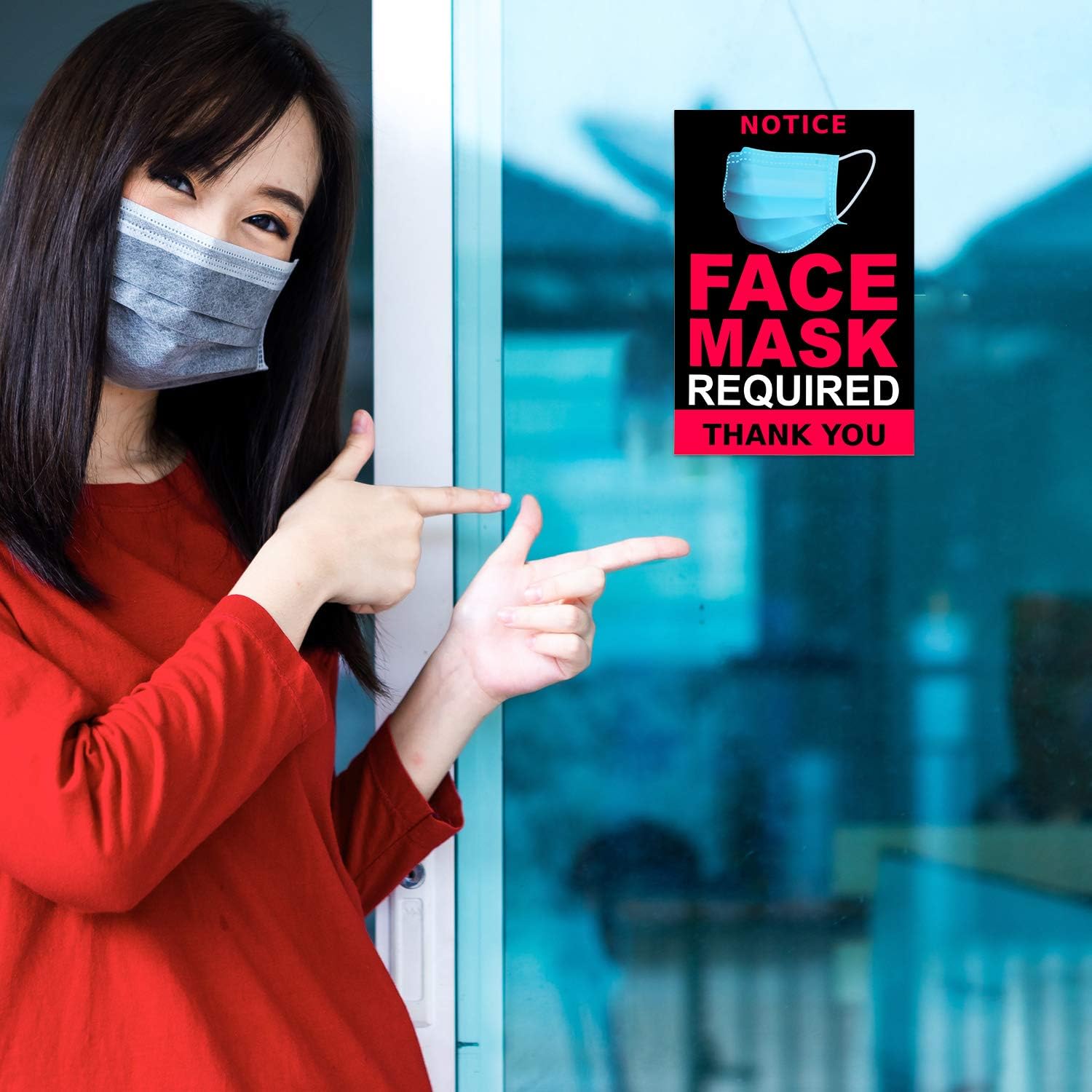10 Pieces Face Covering Required Sign, 7 x 10 Inch Safety Public Window ...