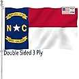 Amazon.com : North Carolina State Flag 3x5 Double Sided Outdoor NC State Flags Heavy Duty 3 Ply ...