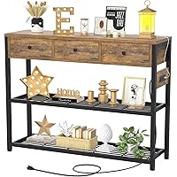 Mexin 47 Inch Console Table with 2 Outlet and 2 USB Ports, Entryway ...