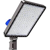 Juyace 300W LED Parking Lot Light Slip Fitter Mount Dusk to Dawn Outdoor Lighting Exterior Flood ...