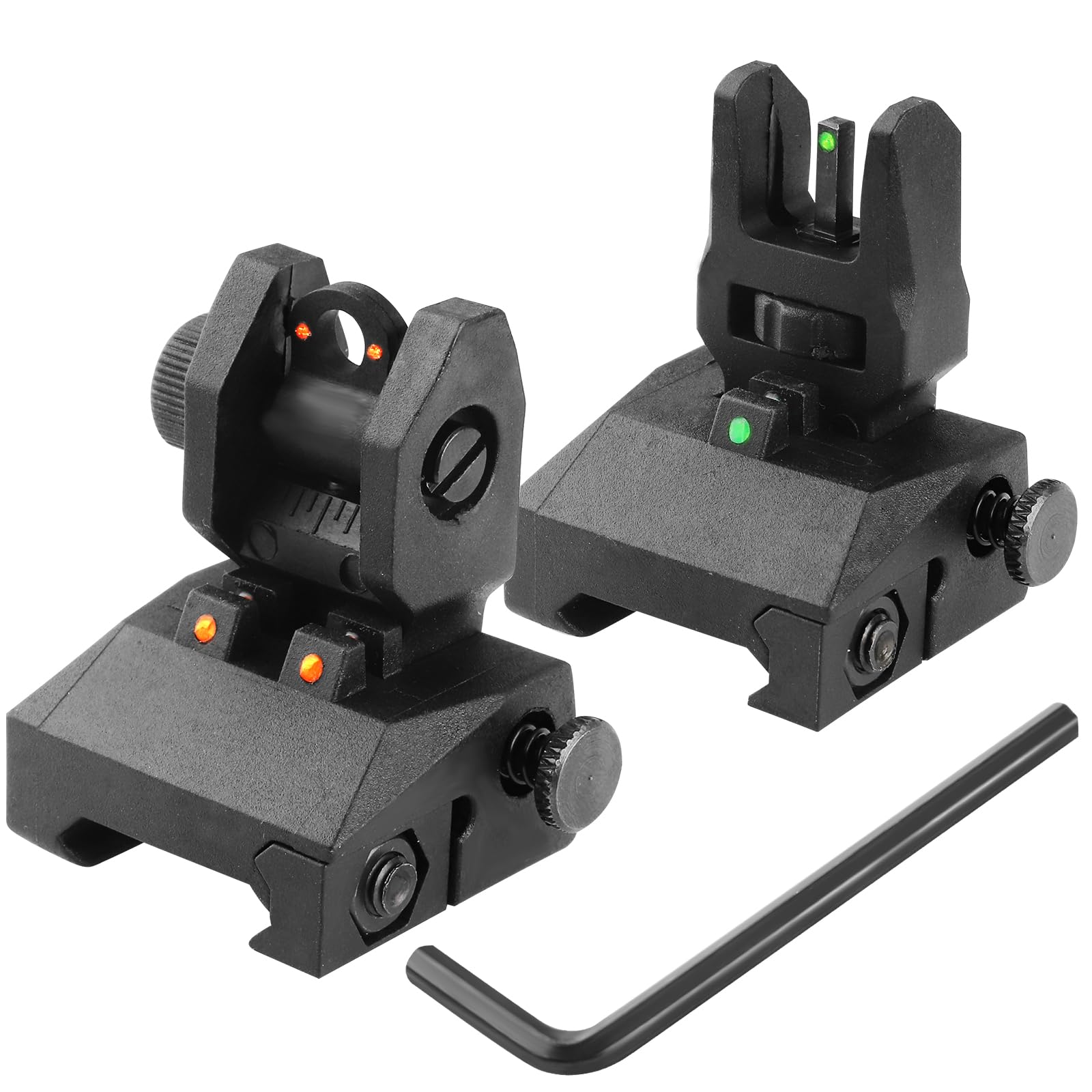ZBULAR Fiber Optic Sights, Flip Up Front and Rear Backup Sights with ...