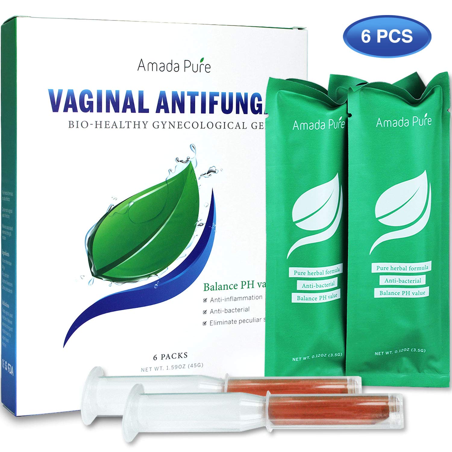 Amada Pure Yeast Infection Treatment Gel - Itch Relief Gel - PH Balance ...