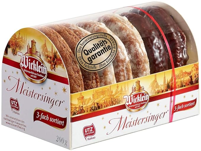 Amazon.com : Wicklein Meistersinger sortiert Lebkuchen 200g (Lebkuchen ...