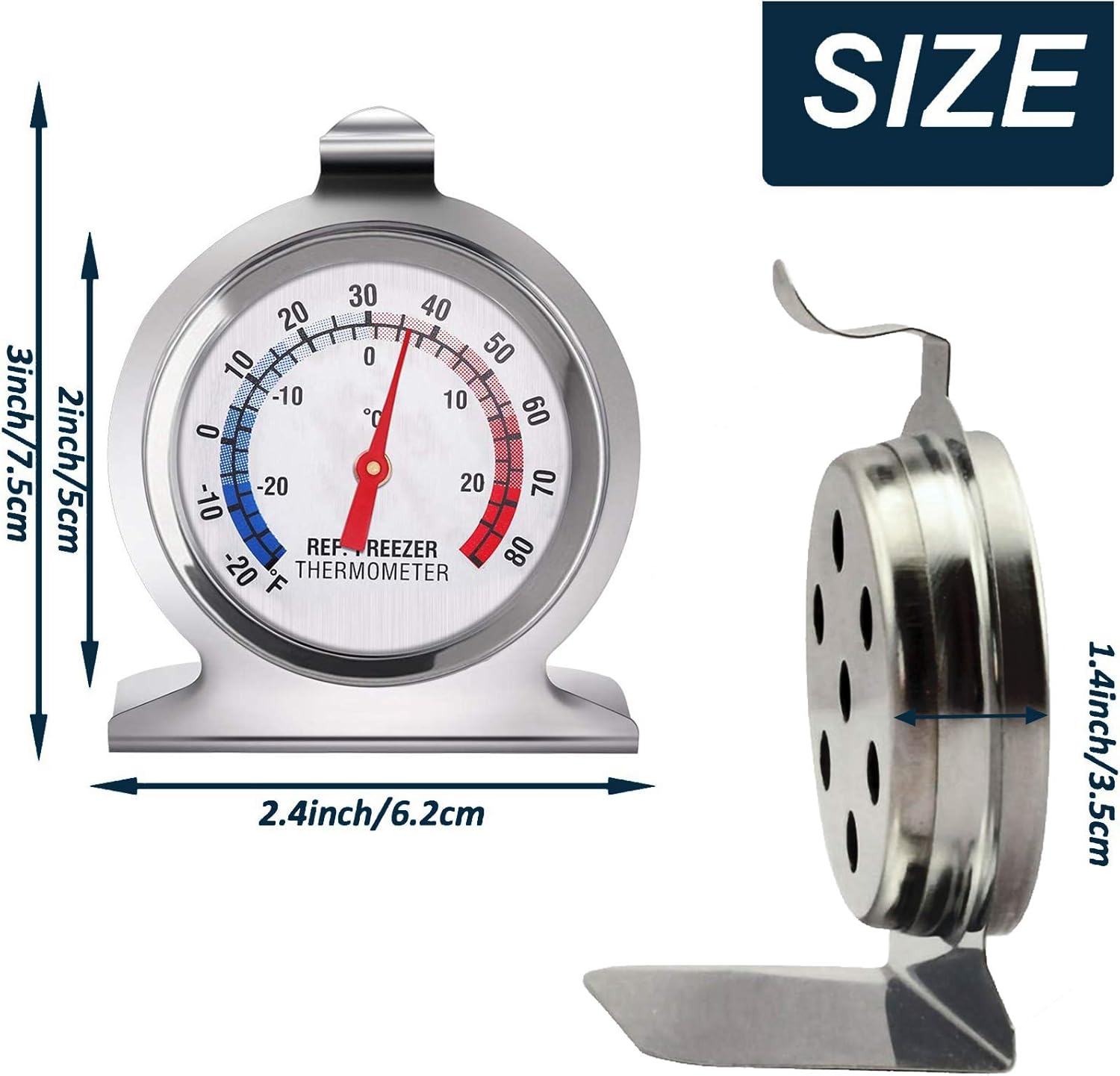 ZHITING 3 Pack Refrigerator Freezer Thermometer,-20°C~20°C (-20 to 80 ...