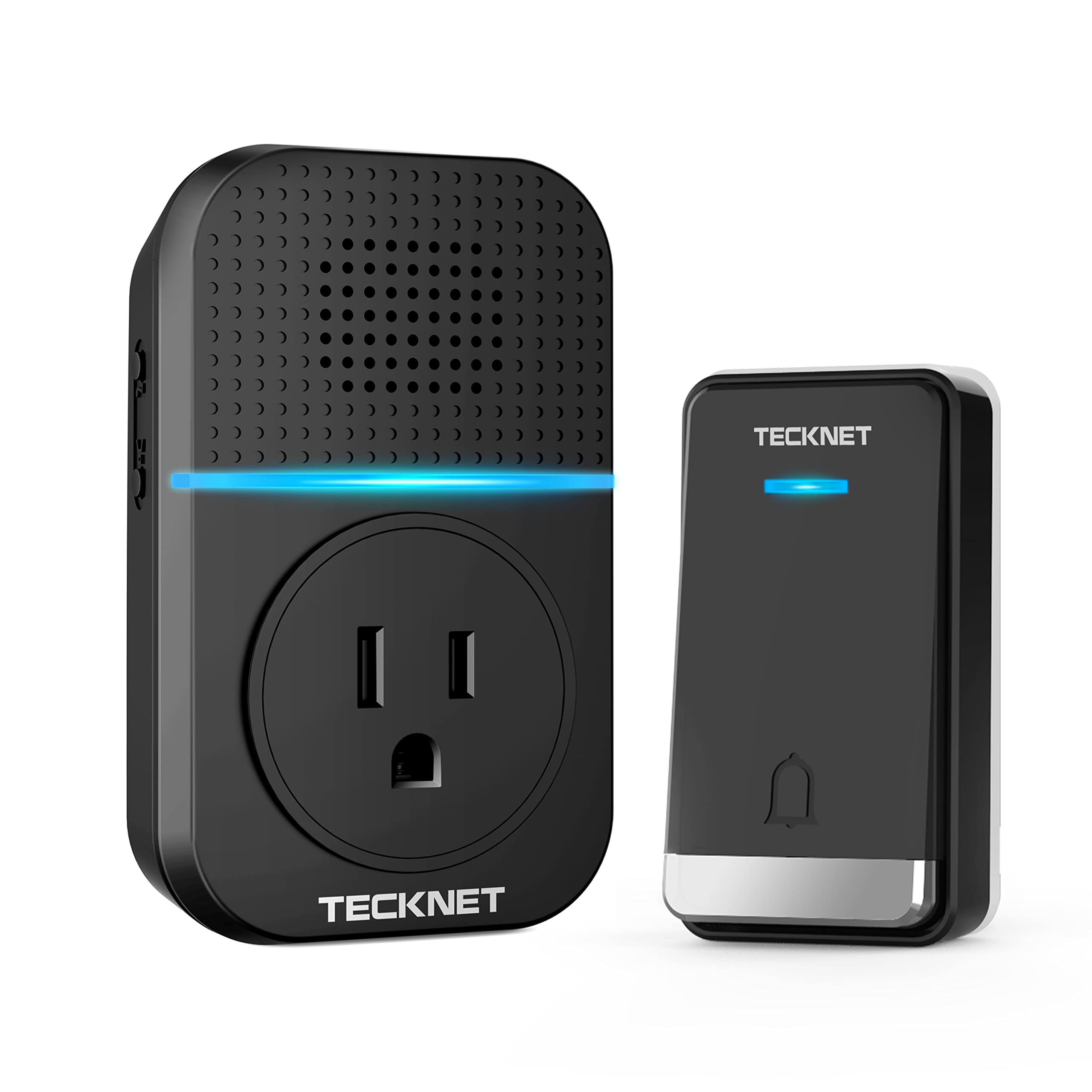 TECKNET Wireless Doorbell, Self-Powered Doorbell, 0-110db Plug-through ...