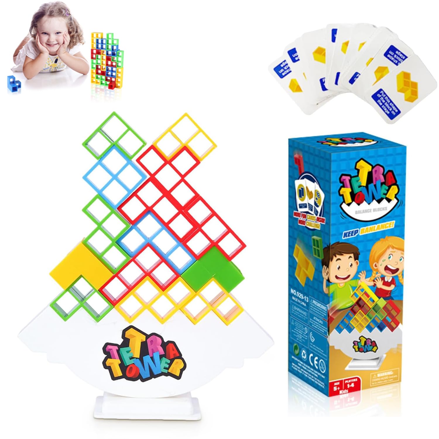 LANLV 48 Pcs Tetra Tower, Stacking Blocks Balance Game, Tetra Tower Game Adult Board Games for ...