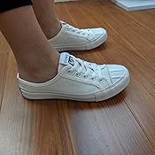 Amazon.com | Orlancy Women's Lightweight Canvas Flat Slip On Backless ...