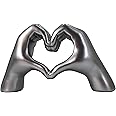Amazon.com: LAIKEARTS Heart Shape Statue, Heart Hands Gesture Decoration,Silver Home Decor for ...