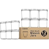 Amazon.com: Wide Mouth Mason Jars 10 OZ, KAMOTA 10 OZ Mason Jars ...