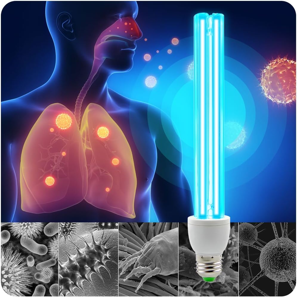 AMZTOLIFE Air Purifier to Sterilization Lamp UVC Anti-Bacterial Rate ...