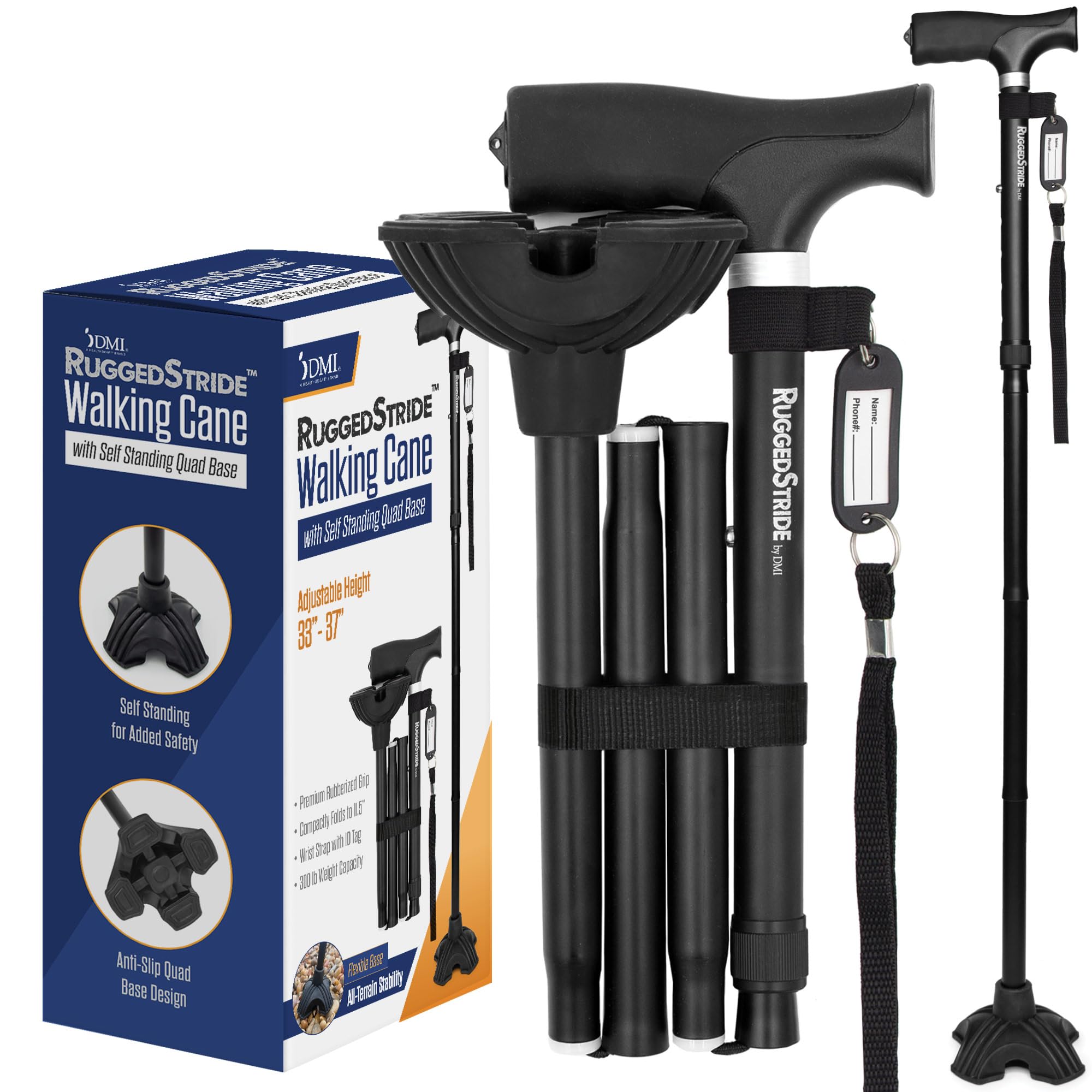 DMI Rugged Stride All-Terrain Adjustable Walking Canes for Women & Men ...