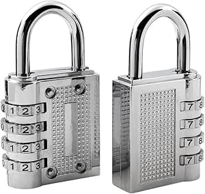2 Pack- Candados de Combinación, Candado de Seguridad con 4 Dígitos. Perfecto para Locker ...
