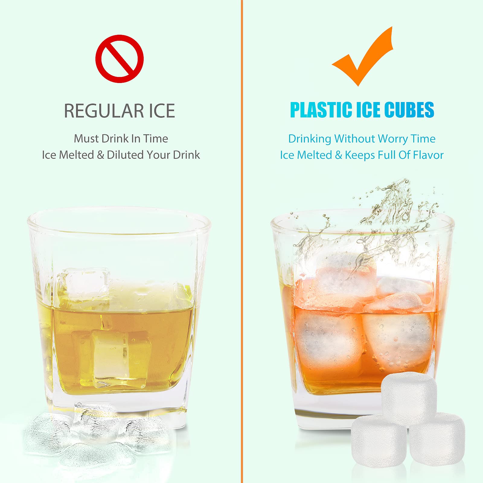 Mua Reusable Ice Cubes for Drinks, 50 Pack Refreezable Plastic Ice ...