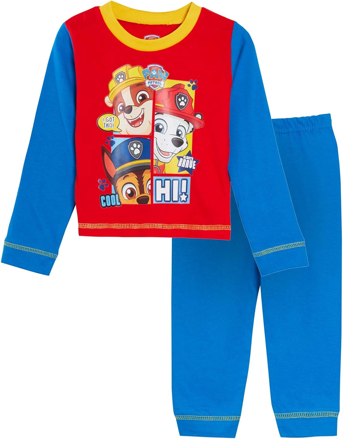 Paw Patrol Pyjamas Kids Boys Girls 100% Cotton Chase Marshall Rubble ...