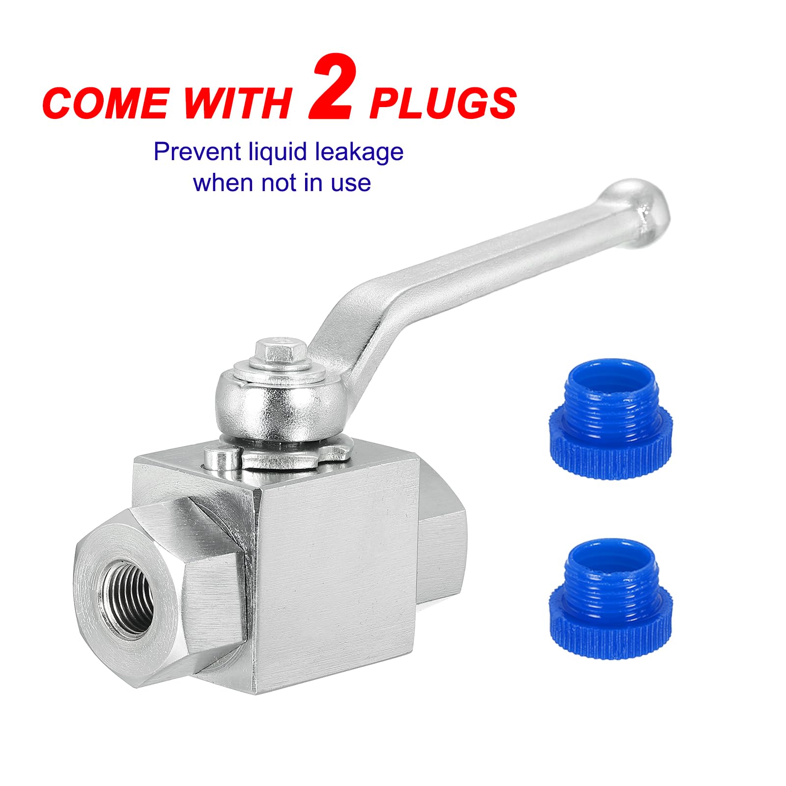 PATIKIL Hydraulic Ball Valve, 2-Way 1/4 Inch NPT Female High Pressure Ball Valve 7250 PSI (50MPa ...
