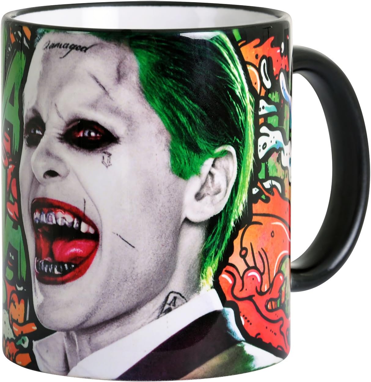 Elbenwald Suicide Squad Joker Hahaha Mug Ceramic Black Border and ...