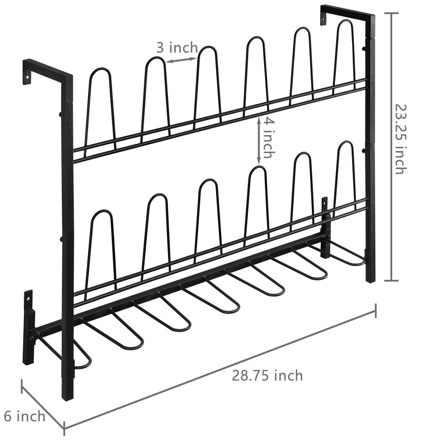 Mua MyGift Premium Black Metal Hanging Wall Shoe Rack for Walk in ...