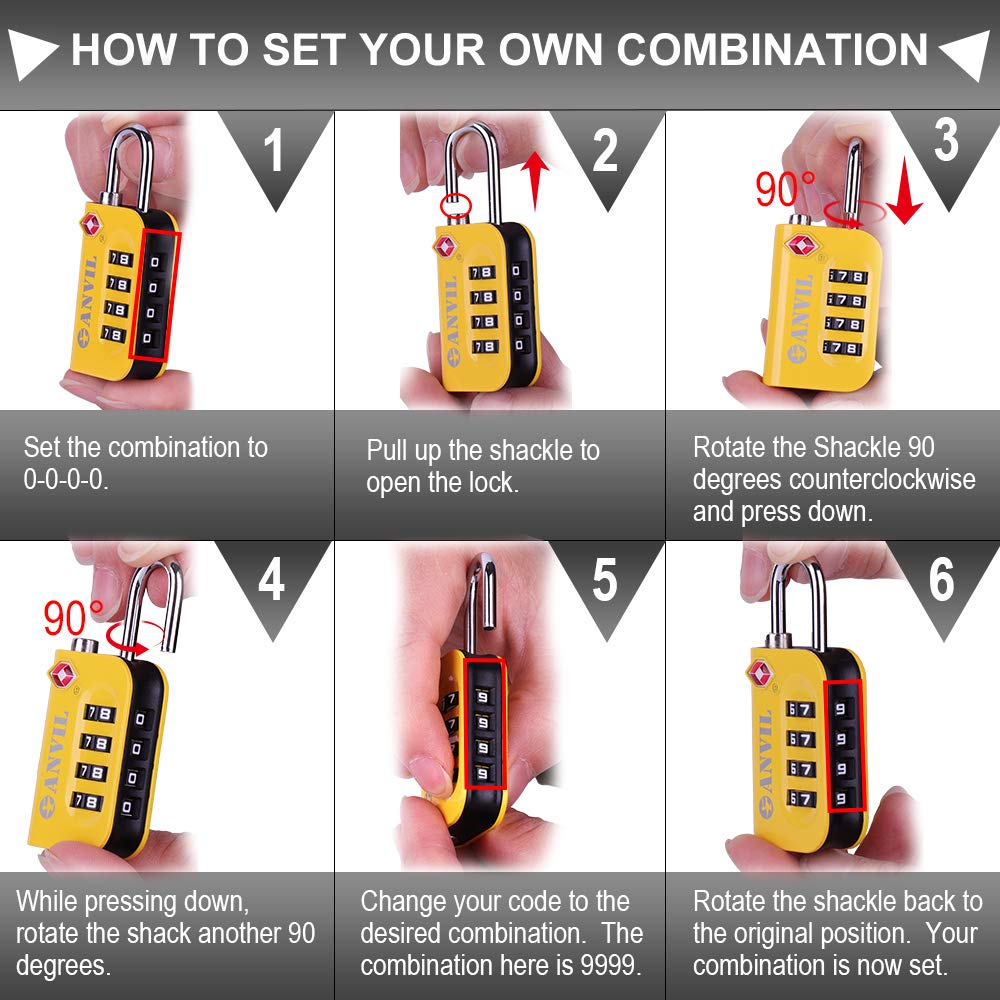 Mua TSA Approved Luggage Lock - 4 Digit Combination, 10,000 ...