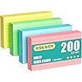 Amazon.com : Colored Index Cards 3x5 Inch - 200 Pack, Ruled Index Flash Cards for Studying ...