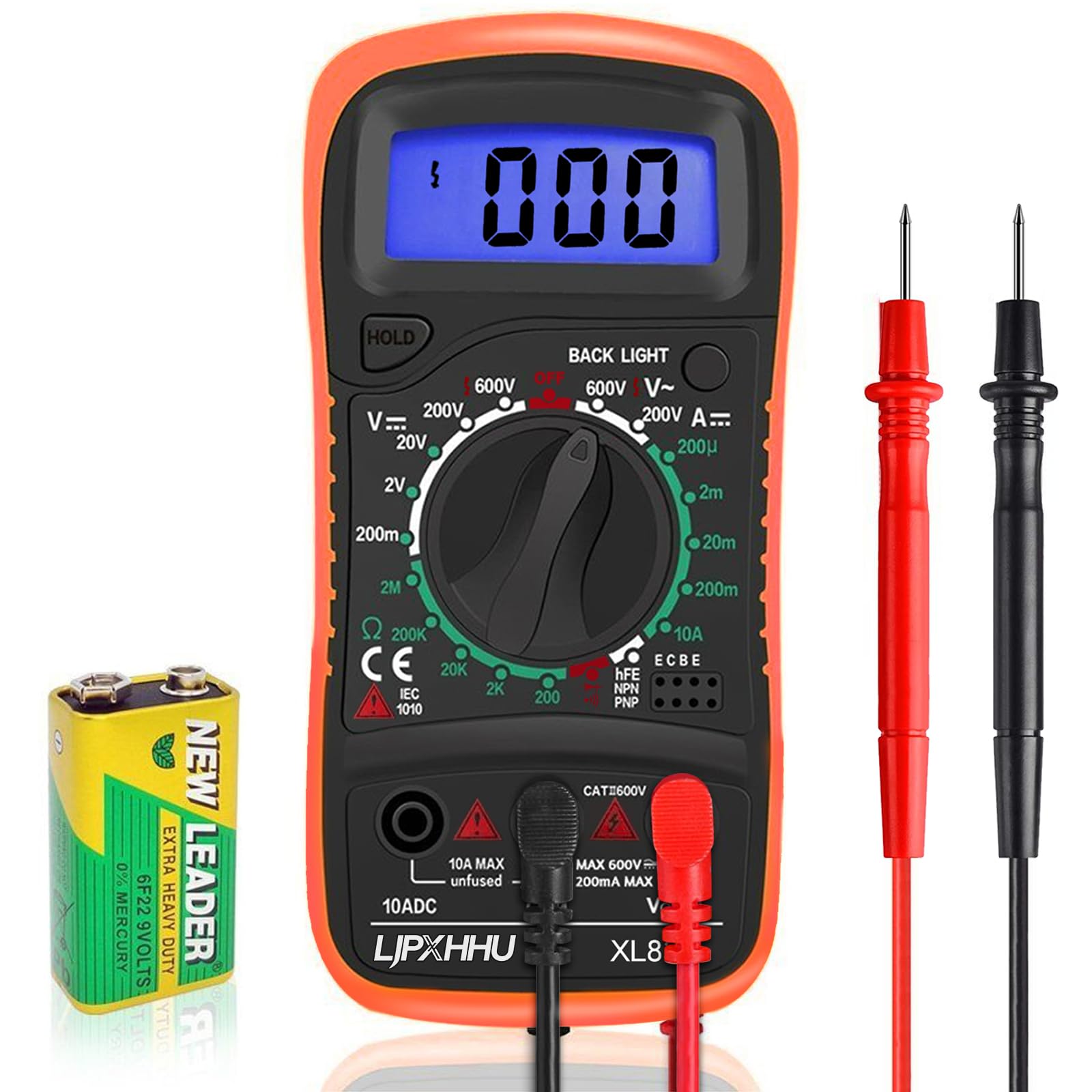Digital Multimeter Voltmeter Battery Voltage Multi Tester Continuity ...