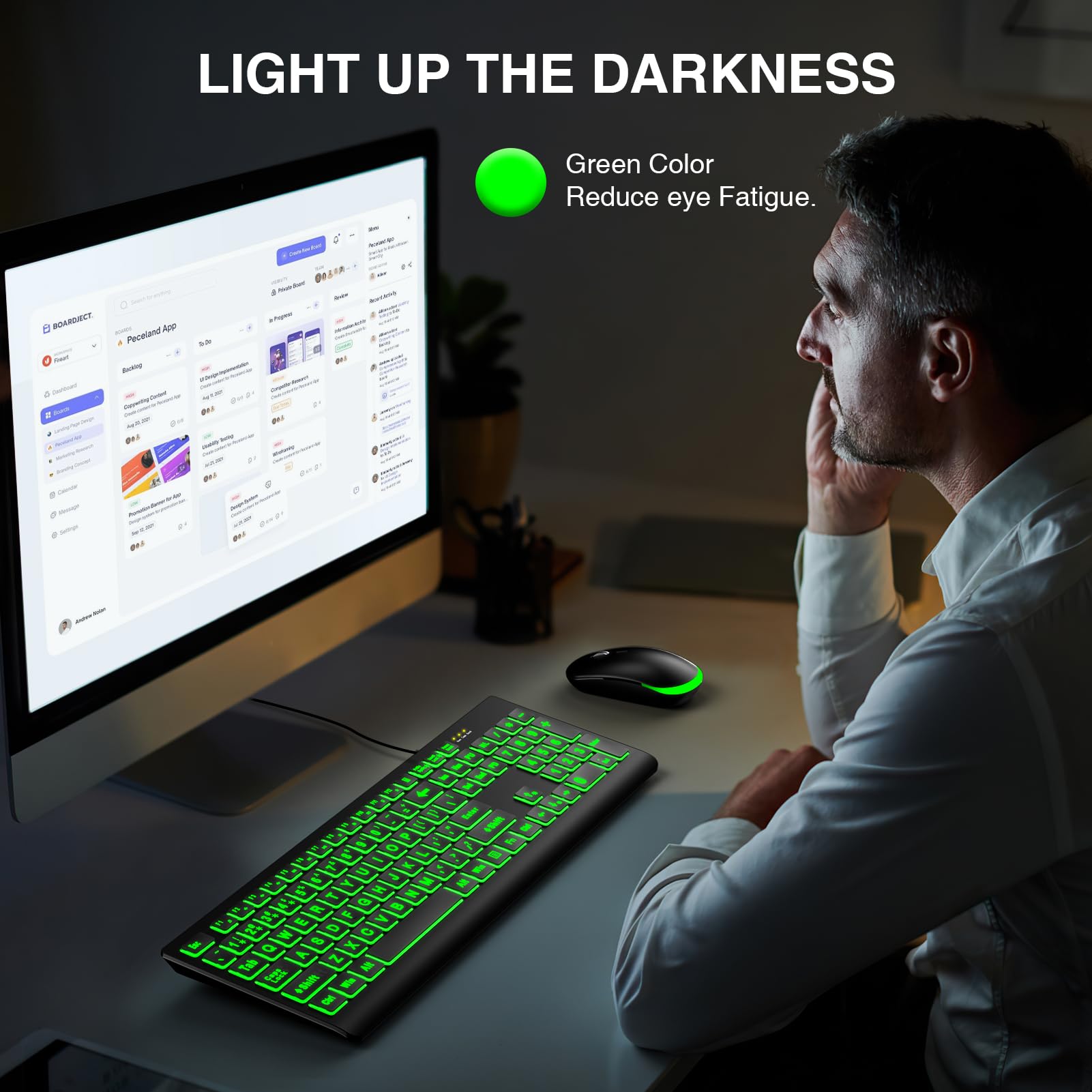 Mua SABLUTE Large Print Backlit Keyboard, Wired USB Lighted Computer ...