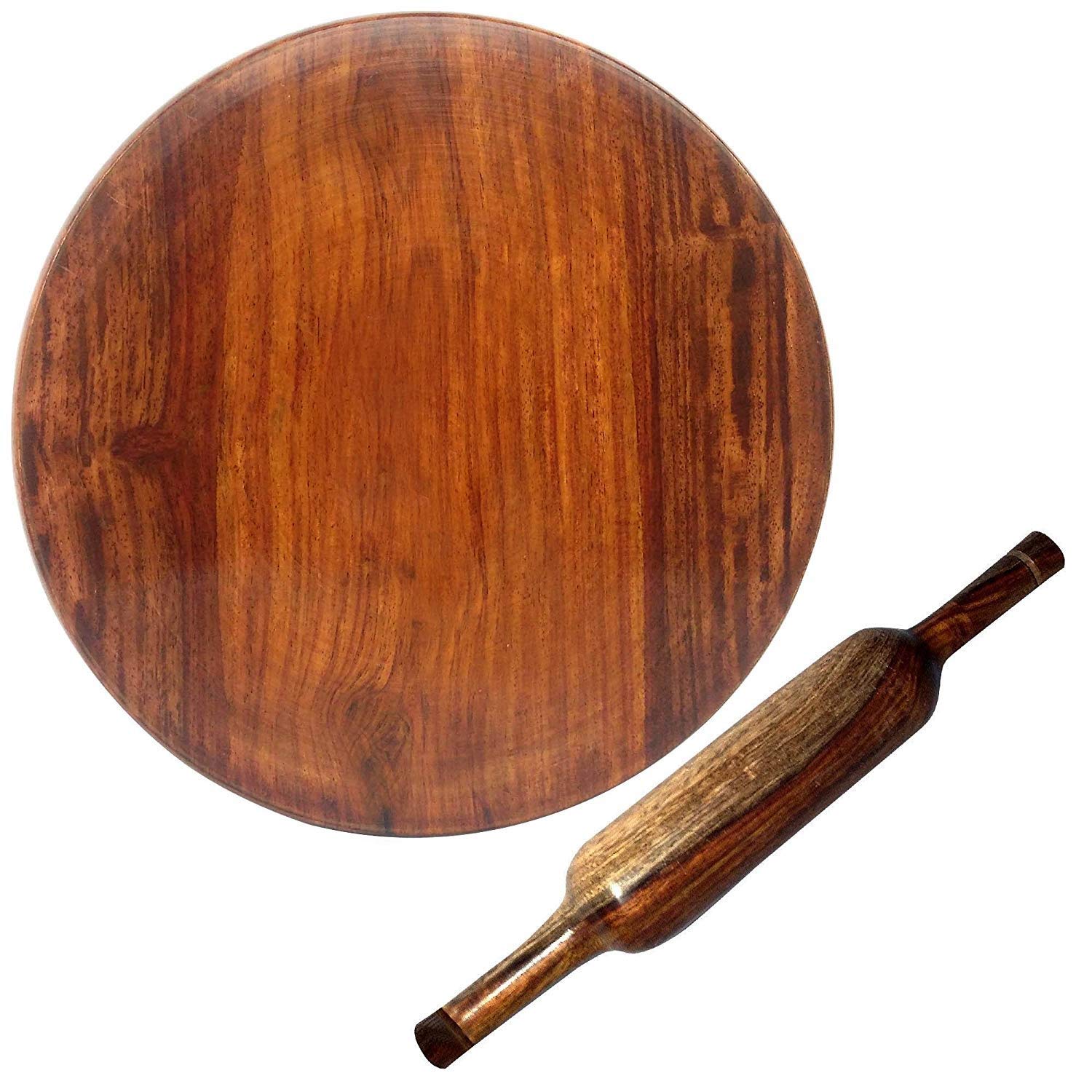 Kinkini Sheesham Wooden Roti Roller Cakla Belan Rolling Pin Board Roti ...
