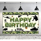 Amazon.com: 6 X 3.6ft Camouflage Happy Birthday Banner Camouflage ...