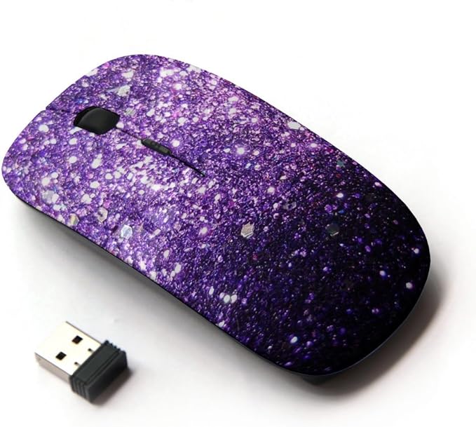 Amazon.com: KawaiiMouse [ Optical 2.4G Wireless Mouse ] Glitter Purple ...