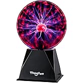 Theefun Plasma Ball: 8 Inch Plasma Globe Touch & Sound Sensitive Plasma ...