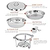 SUPER DEAL Full Size Round Chafing Dish 5 Quart Stainless Steel Tray ...