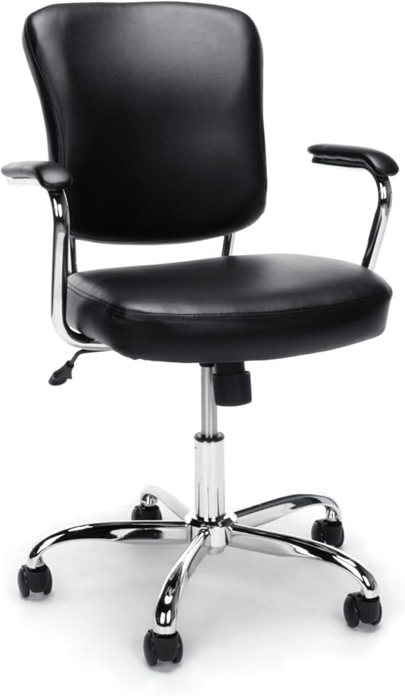 Amazon.com: OFM Essentials Collection Swivel Mid Back Bonded Leather ...