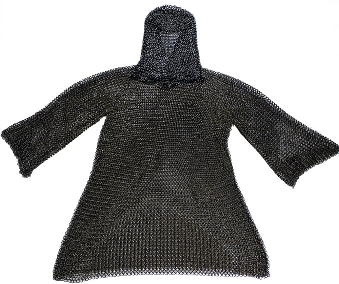 Amazon.com: RedSkyTrader Mens Medieval Chainmail Shirt with Coif One ...