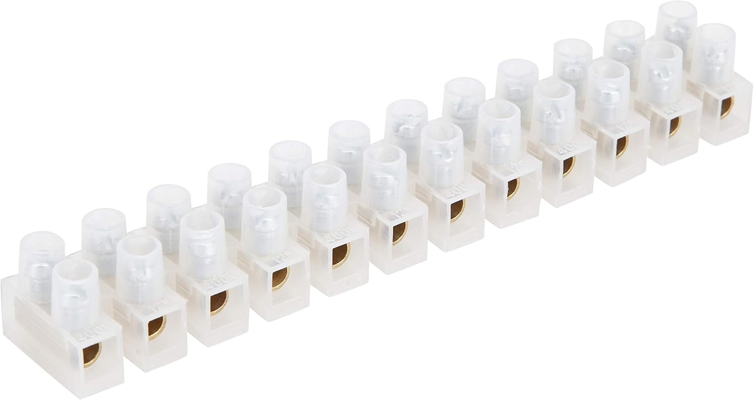 Glengor 15 Amp Terminal Block Connector Strip | Pack of 10 | 12 Way ...