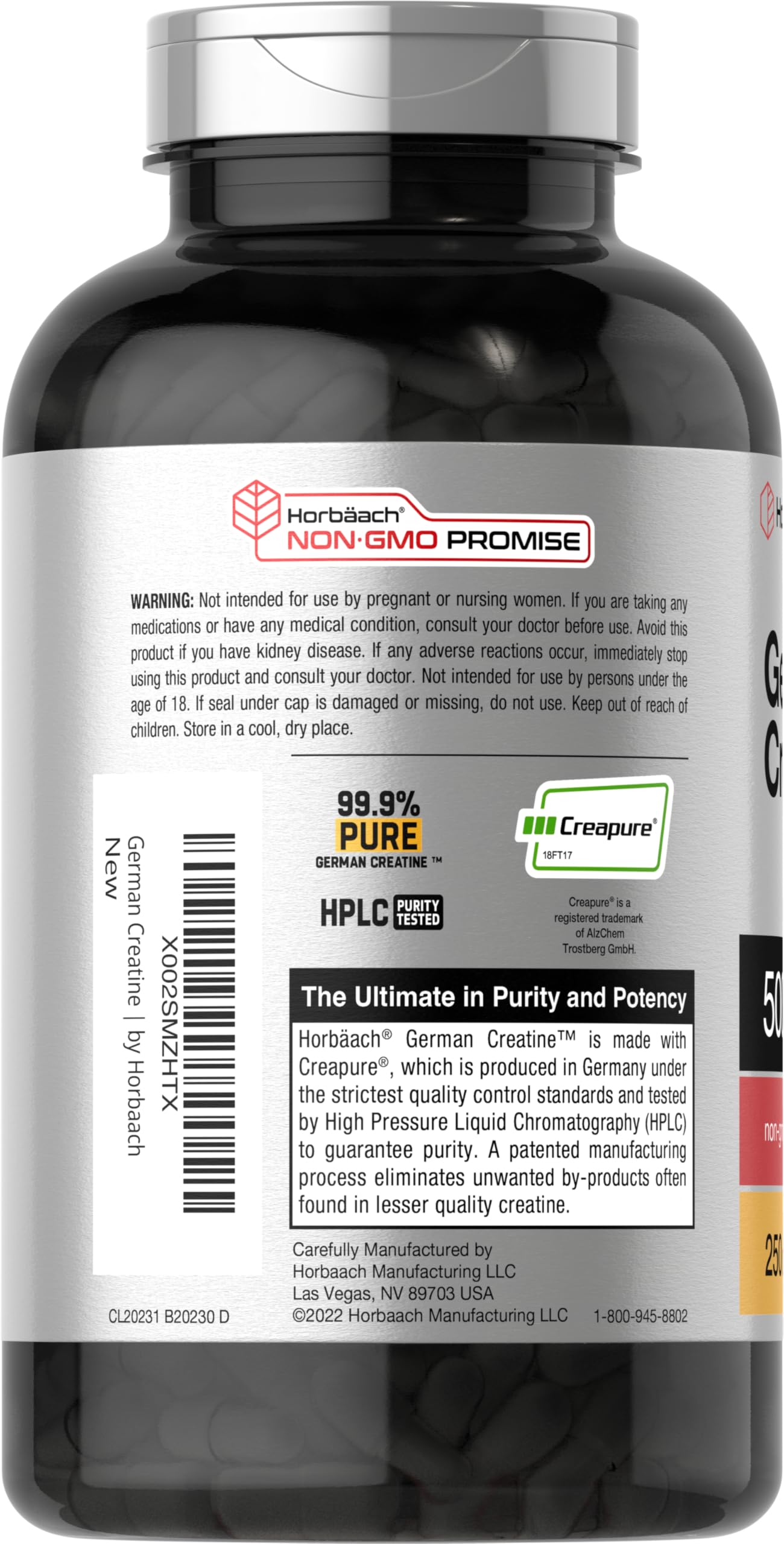 Mua Horbaach German Creatine Monohydrate | 5000mg | 250 Powder Capsules ...