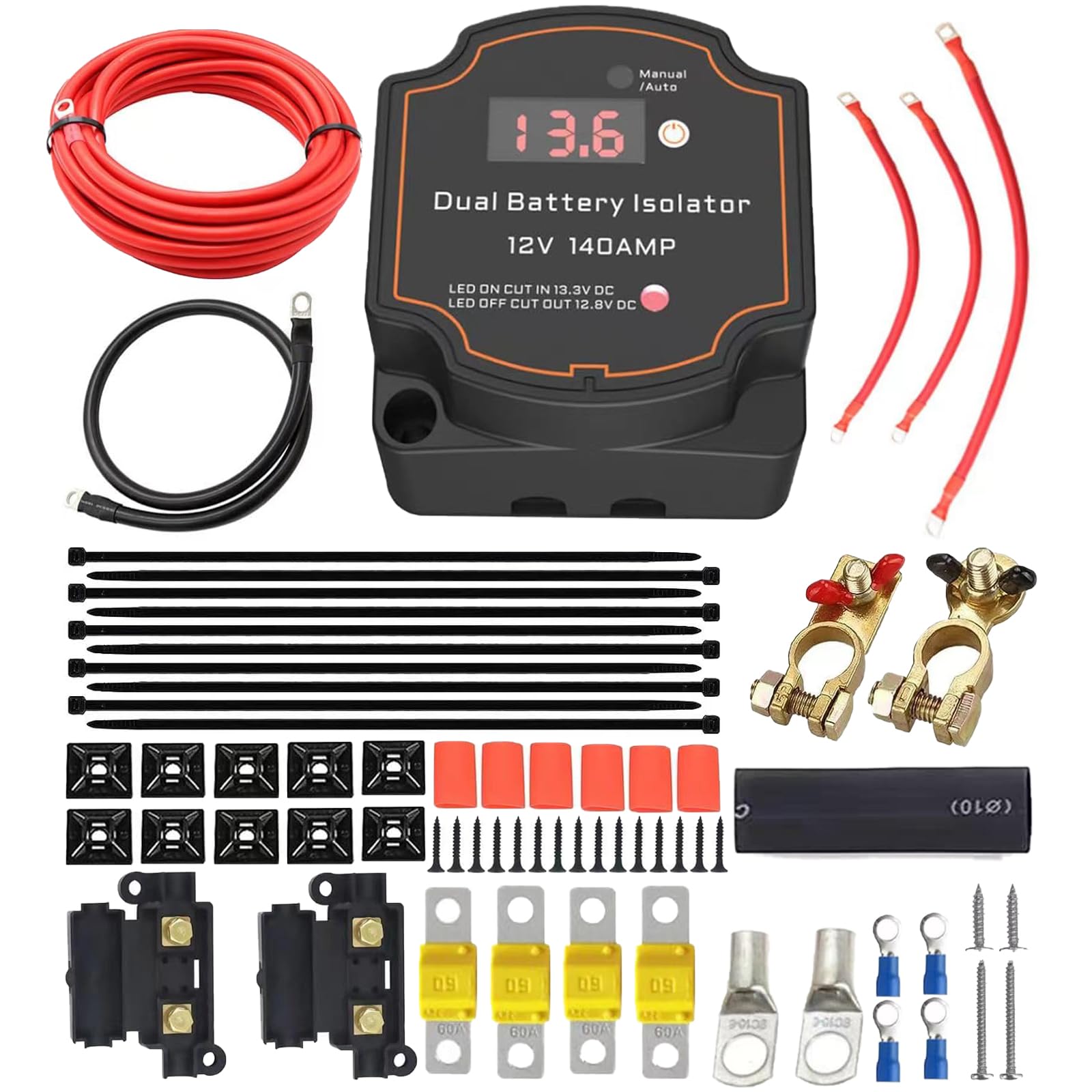 Mua 3m Dual Battery Isolator Kit 140Amp Battery Isolator 12V Kit Split ...