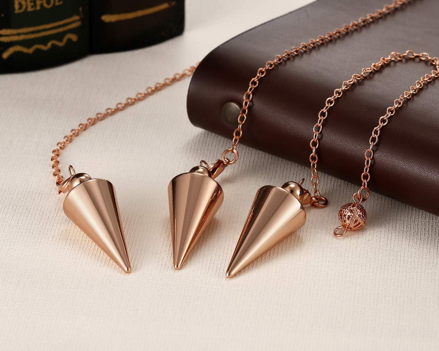 JOVIVI Copper Dowsing Pendulum Rose Gold Metal Scrying Divination ...