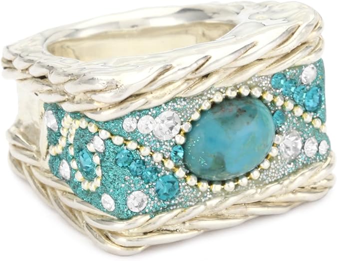Amazon.com: Orit Schatzman Sterling Silver Turquoise-Color and Gemstone ...