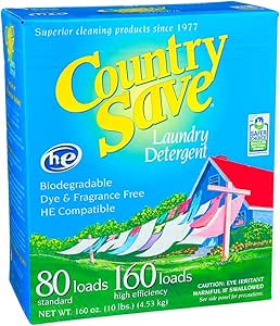 Amazon.com: Country Save HE Laundry Detergent, Powder, 160-Load, 10-lb ...