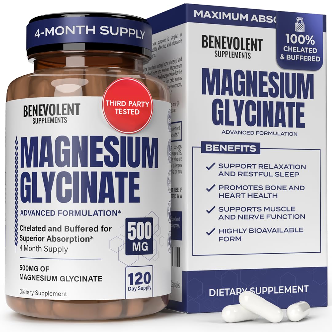 Mua Magnesium Glycinate 500mg – Chelated & Buffered High-Absorption ...