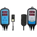 Inkbird Temperature and Humidity Controller ITC-608T Pre-wired AC Dual Stage Outlet Thermostat ...