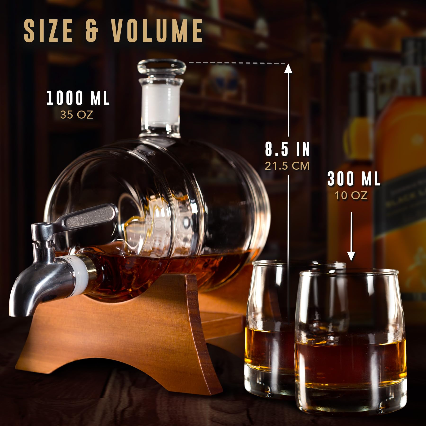 Mua Atterstone Barrel Whiskey Decanter Set. Bourbon, Scotch, Brandy ...