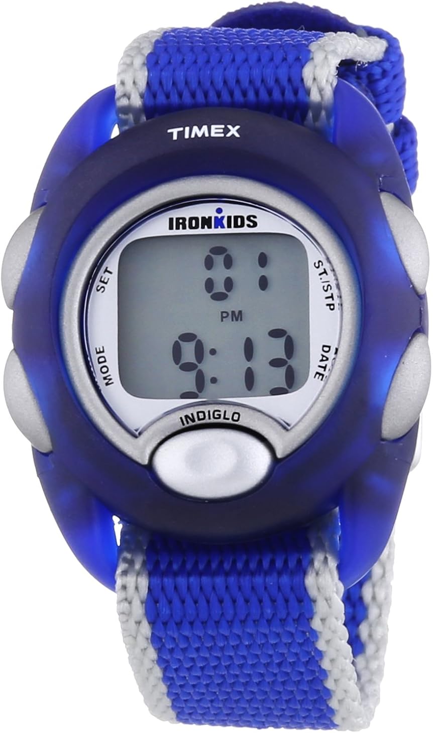 Timex Children's Digital Watch with LCD Dial Digital Display and Blue ...