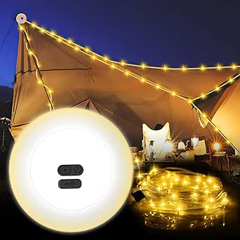 AMIR Camping String Lights, 10M/33FT Portable Waterproof Stowable ...