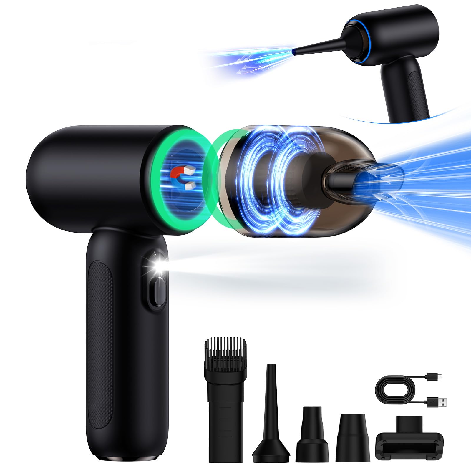 Marvilos Handheld Car Vacuum Cleaner, 3 in 1 Magnetic Vacuum Cleaner ...