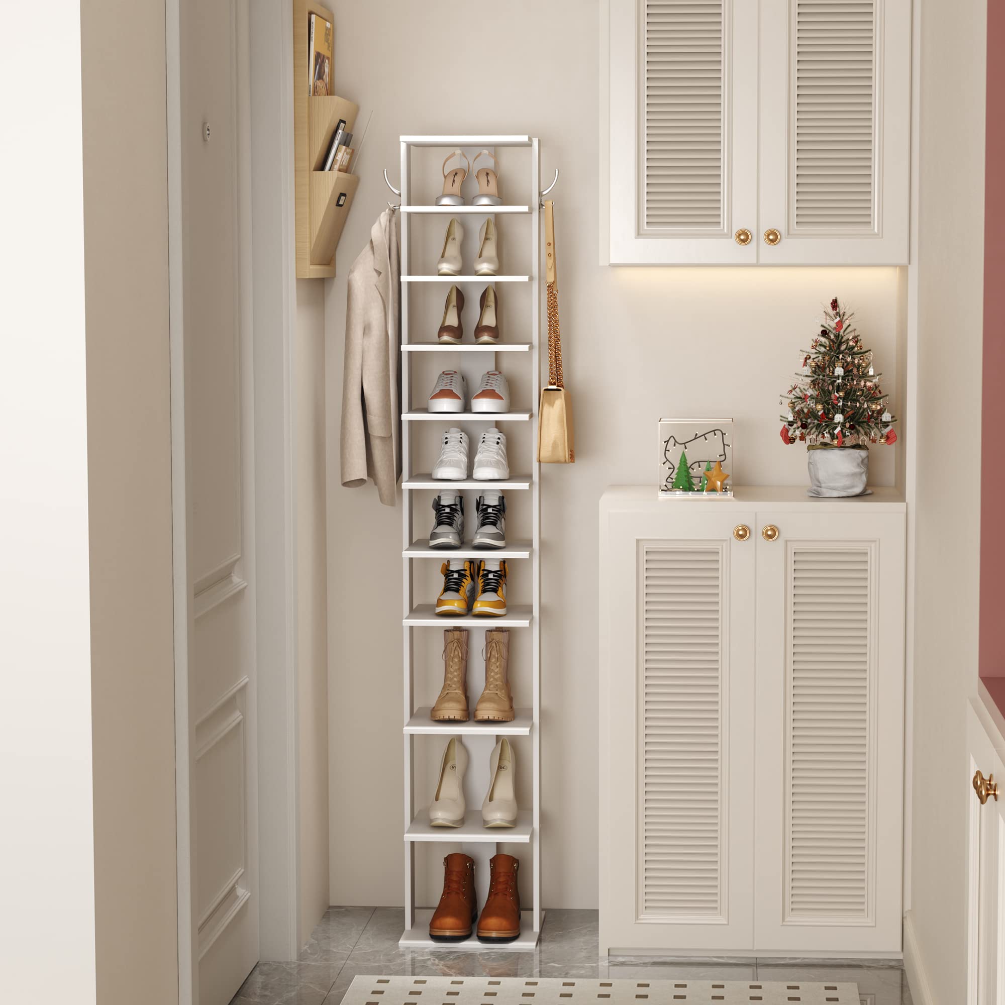 Mua HOMEFORT 10-Tier Vertical Shoe Rack, Corner Shoe Tower, Slim Shoe ...