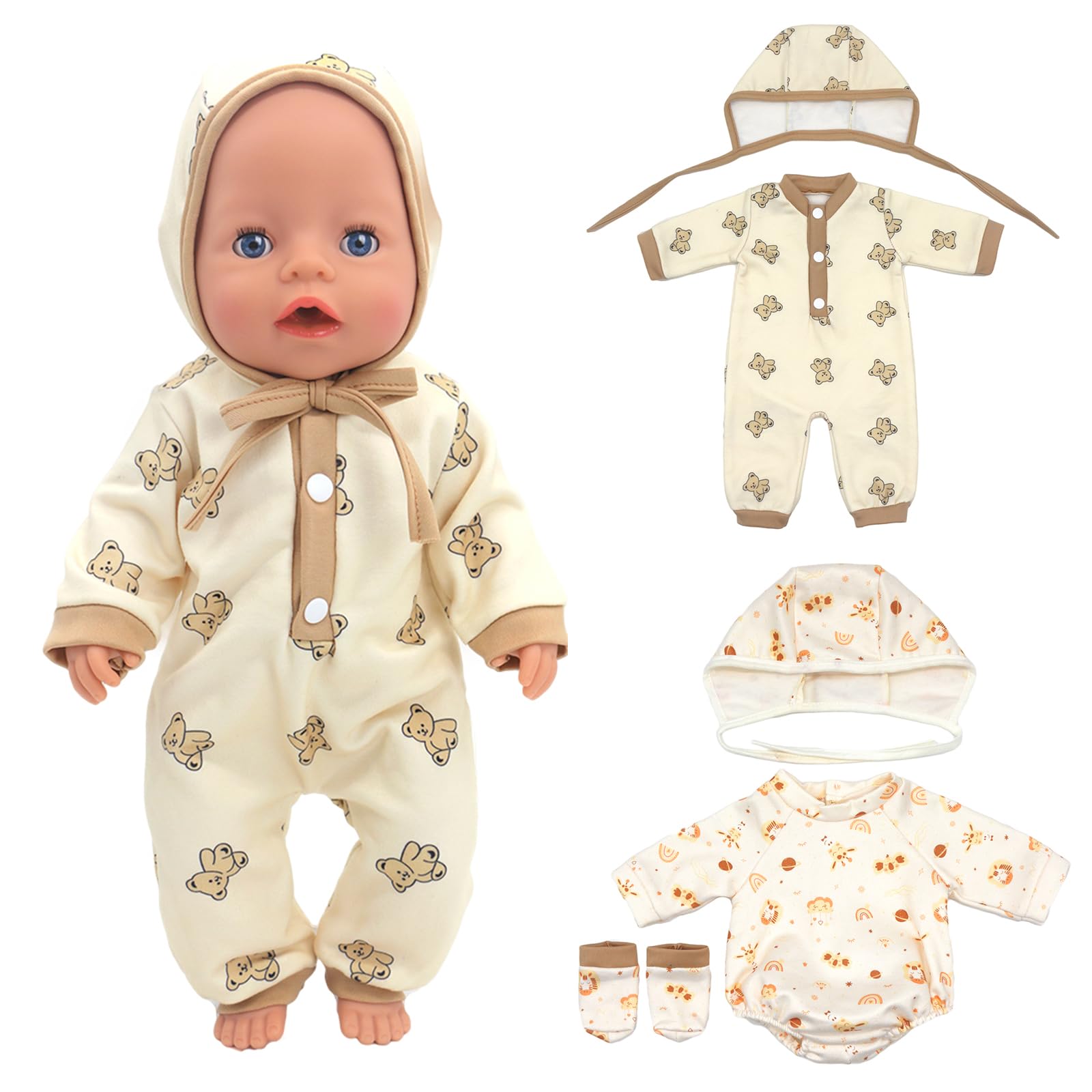 Mua AISITE 16 inch Doll Clothes - 2 Sets Cartoon Animal Print Jumpsuit ...