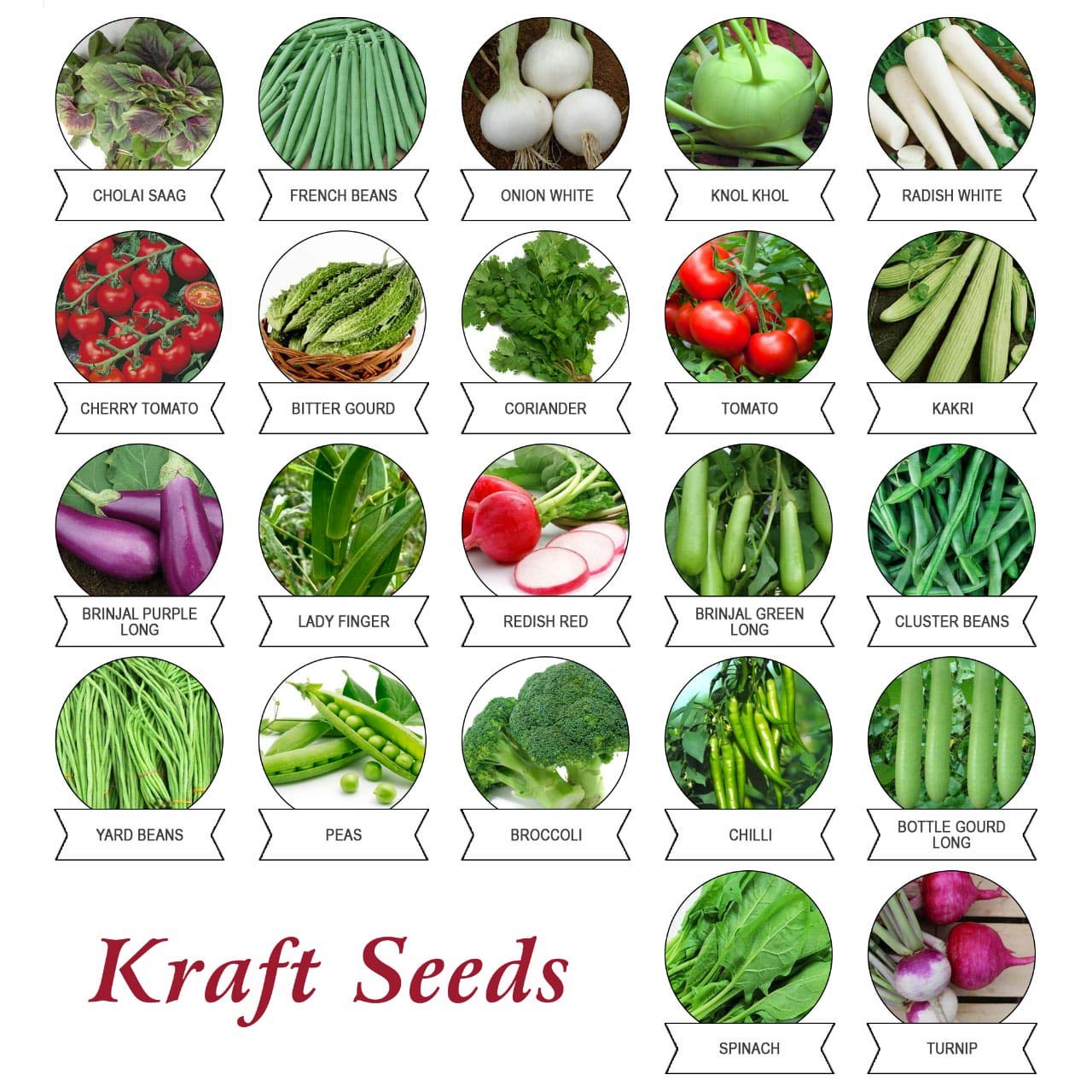 Kraft Seeds Vegetable Seeds Indian Exotic Heirloom Pack Of 22 Buy 
